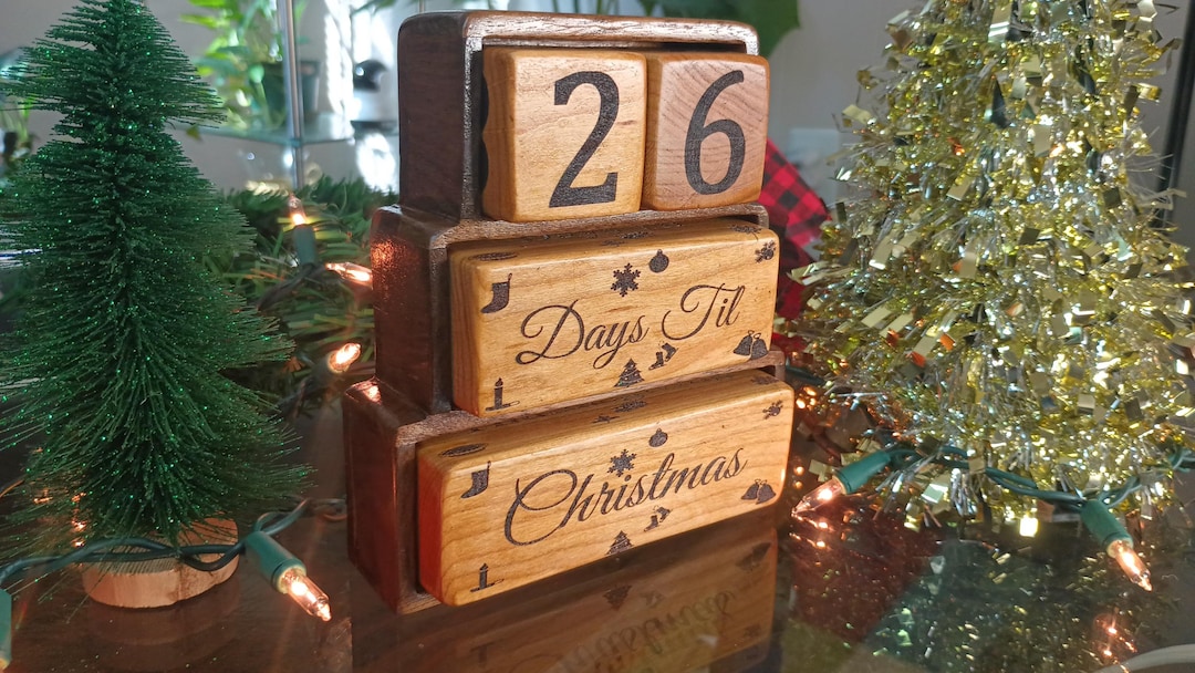Christmas Countdown Blocks | Wood Holiday Calendar | Holiday Countdown Blocks | Holiday ...