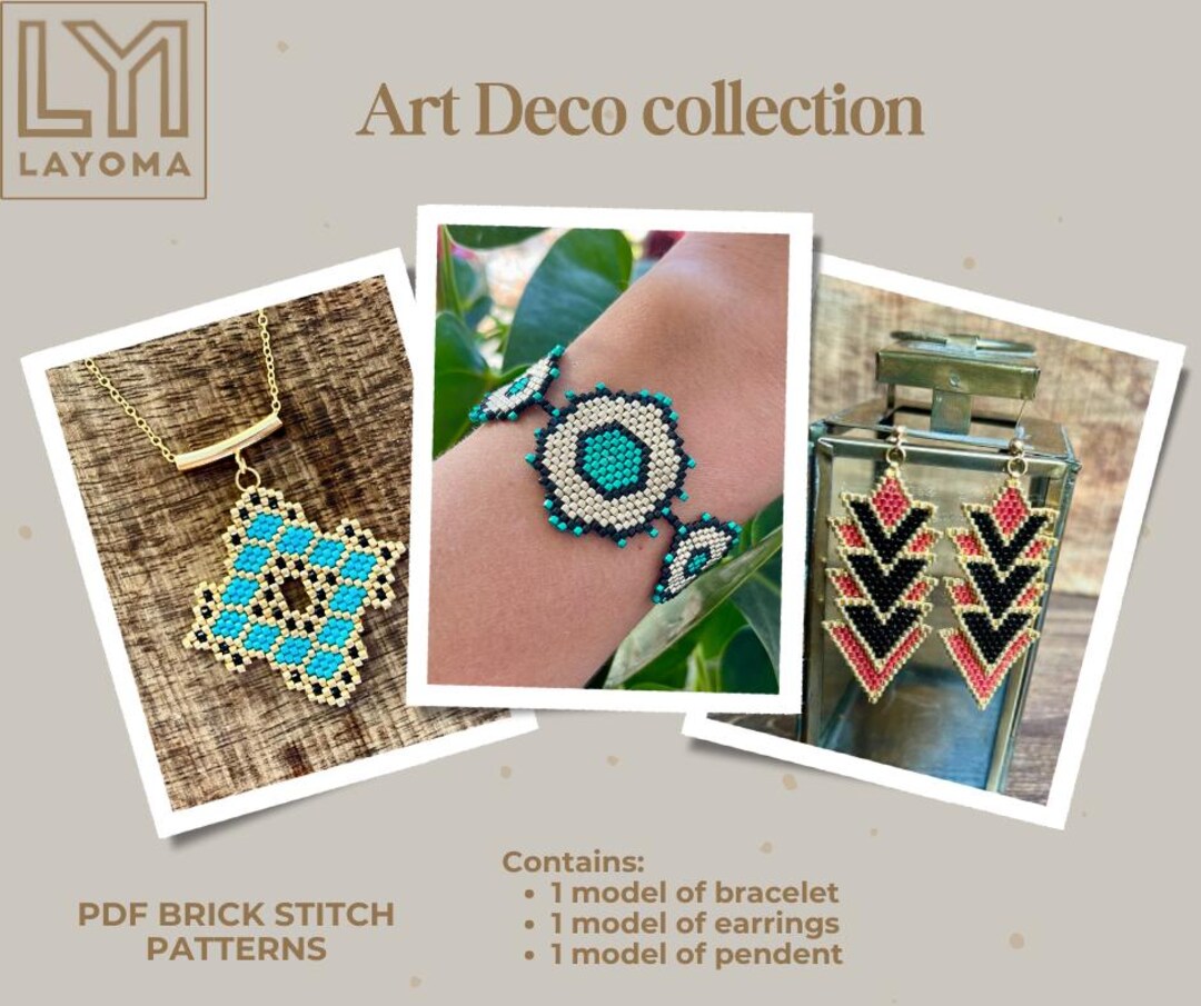 DIY Brick Stitch Patterns - Art Deco Collection - Miyuki - Etsy
