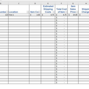 Poshmark Sales Spreadsheet Inventory Google Sheets Excel | Etsy