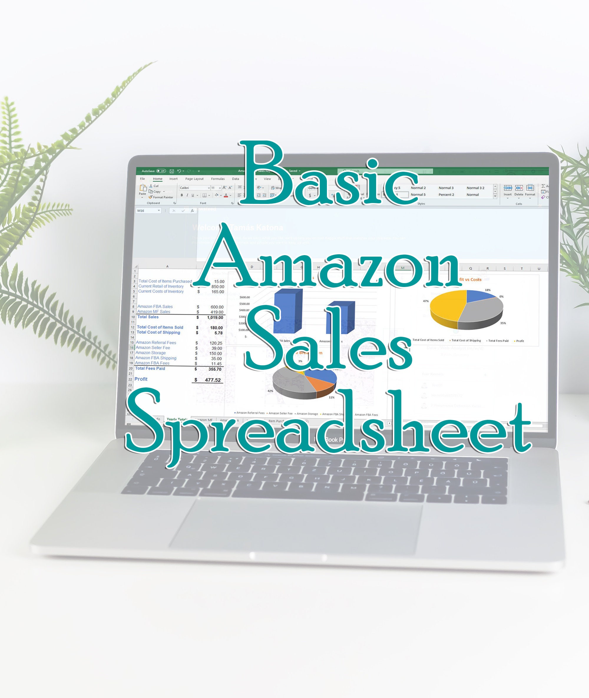 Amazon FBA and MF Sales Spreadsheet Excel Google Sheets Spreadsheet ...
