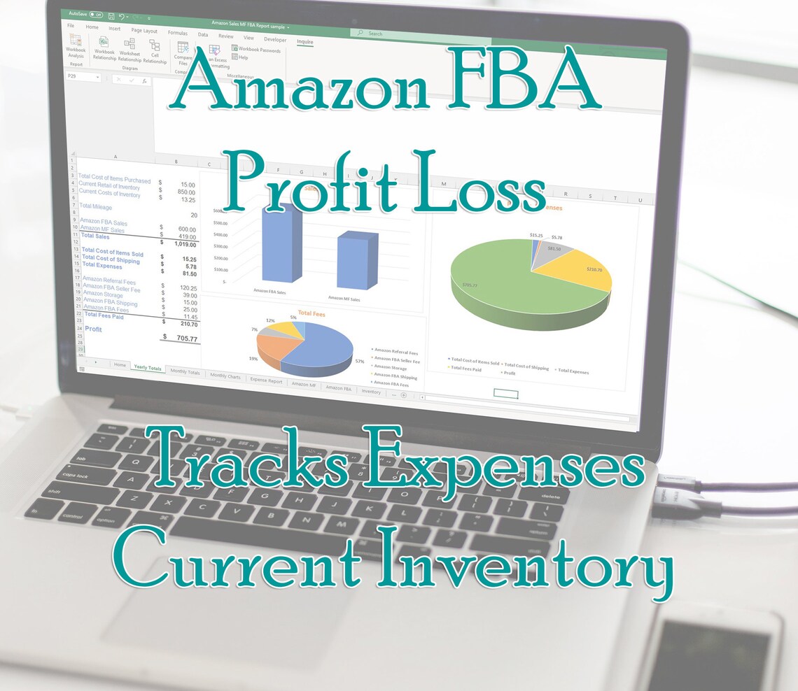 Amazon FBA and MF Sales Monthly and Expenses Profit Google Sheets Excel ...