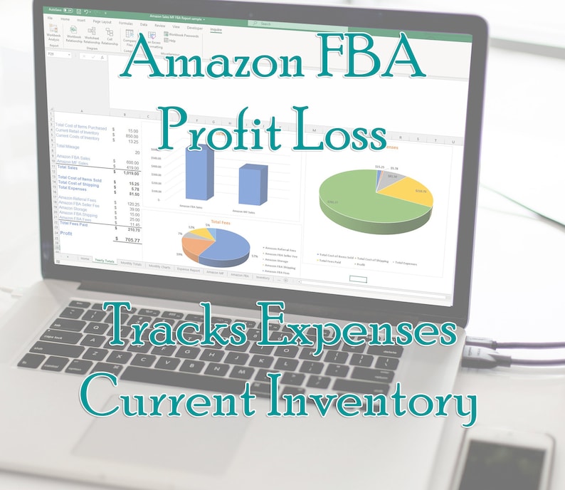 Amazon FBA and MF Sales Monthly and Expenses Profit Google Sheets Excel ...