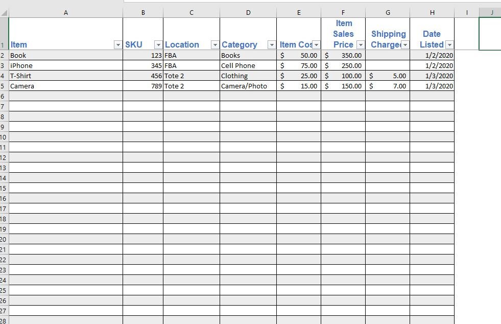 Amazon FBA and MF Sales Spreadsheet Excel Google Sheets Spreadsheet ...