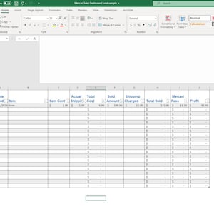 Mercari Sales Spreadsheet Template for Sales Purchases | Etsy
