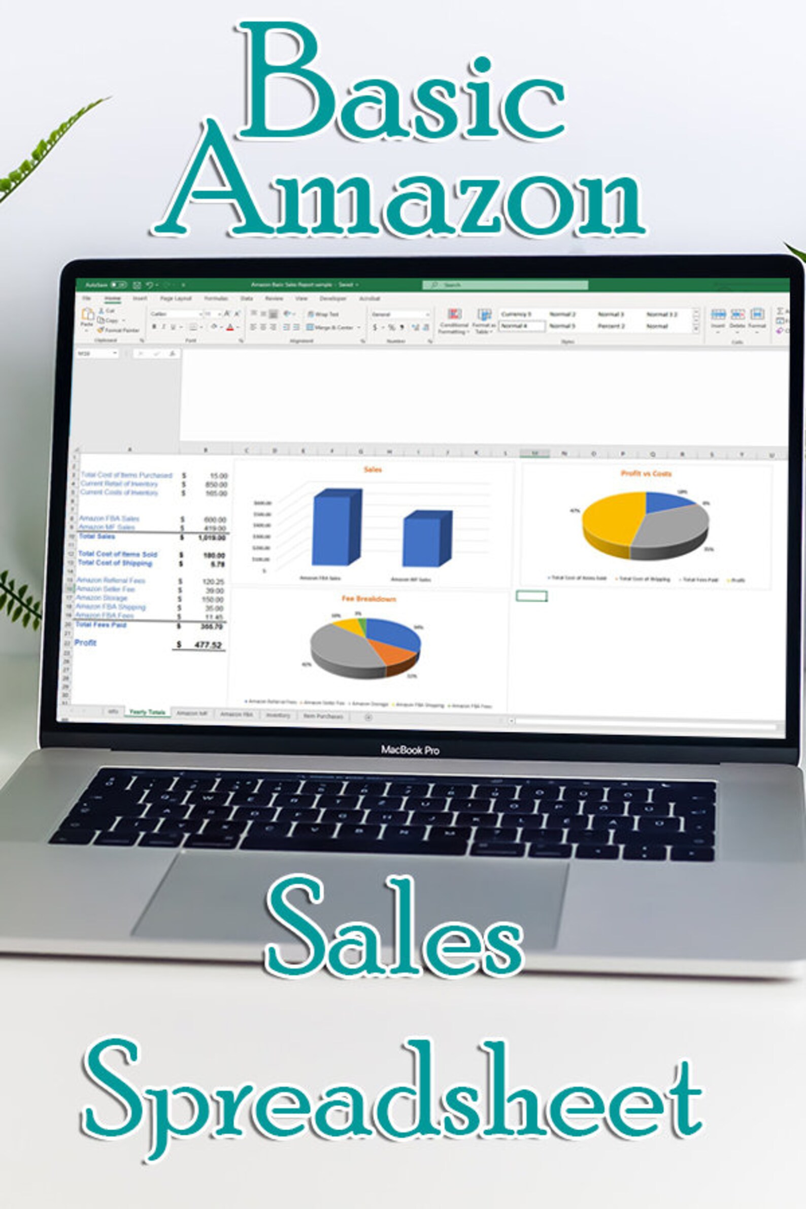 Amazon FBA and MF Sales Spreadsheet Excel Google Sheets Spreadsheet ...