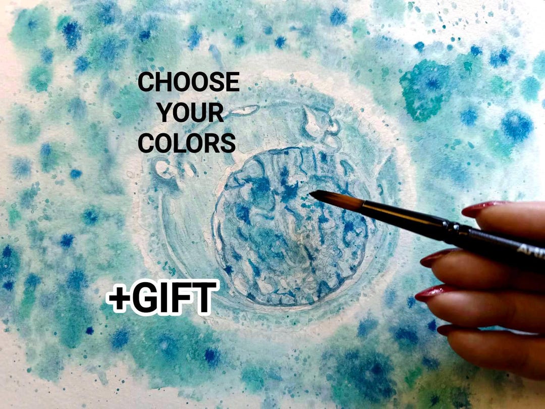 CUSTOM EMBRYO IVF Arts Watercolor Painting Personalized Pregnancy Gift ...