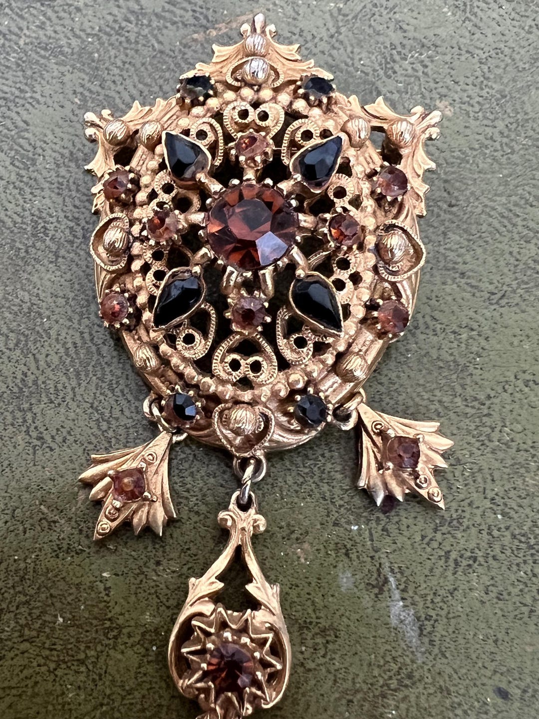 Stunning Florenzo Dangle Brooch Metal Seed Pearl and Glass - Etsy