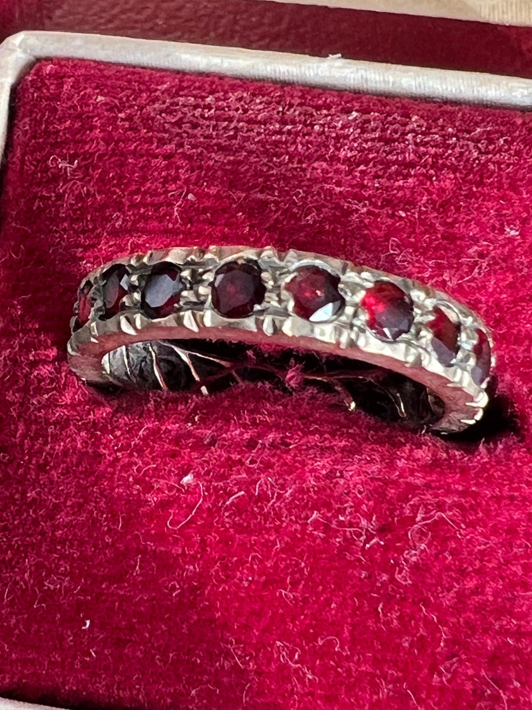 Stunning 9 Ct Gold Garnet Full Eternity Size M - Etsy