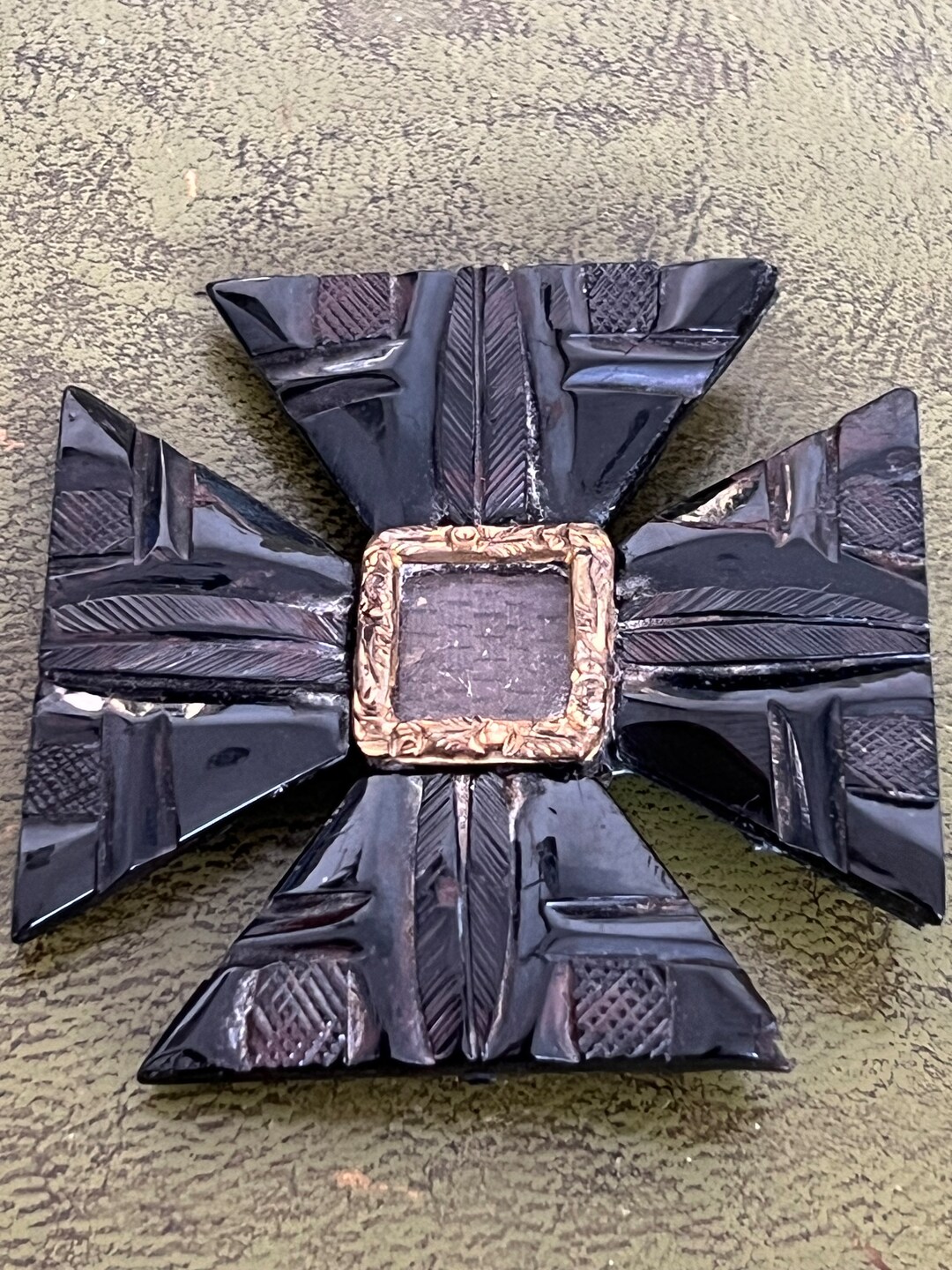 Stunning Victorian Whitby Jet Brooch With Mourning Hair - Etsy