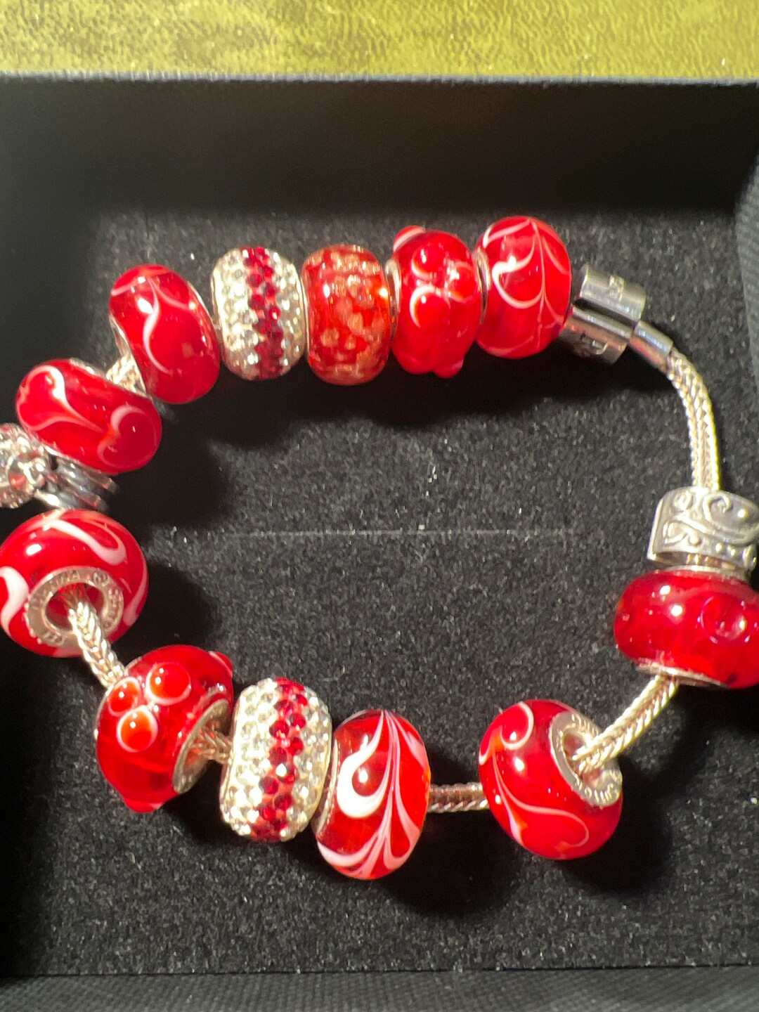 Rhona Sutton Silver and Glass Charm Bracelet - Etsy