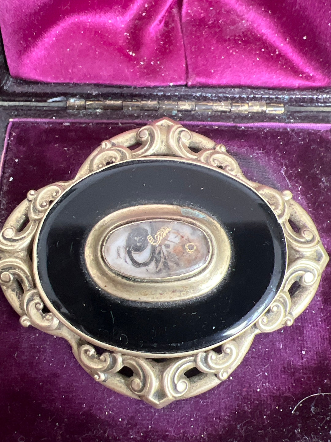 Victorian Mourning Brooch With Pinchbeck Metal and Hair Arrangement - Etsy