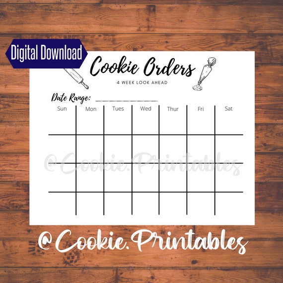 COOKIE PLANNER Printable Cookie Order Tracker Planner | Etsy