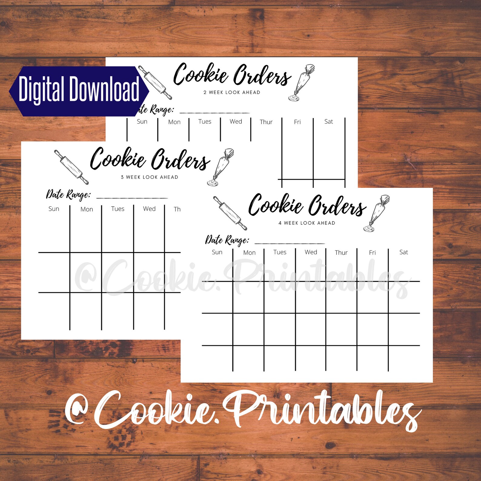 COOKIE PLANNER BUNDLE | Printable Cookie Order Tracker Planner, Letter ...