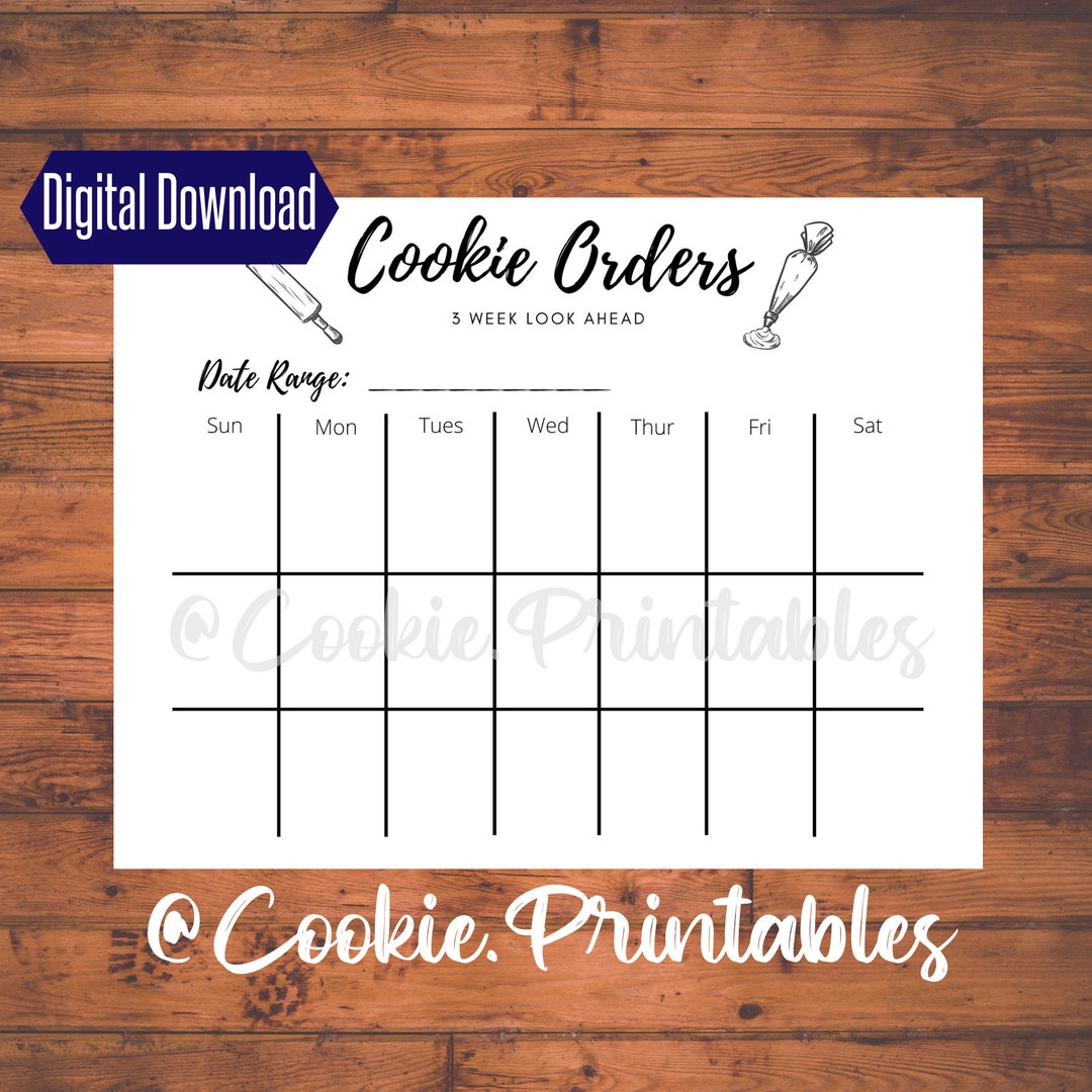 COOKIE PLANNER | Printable Cookie Order Tracker Planner, Letter Size ...