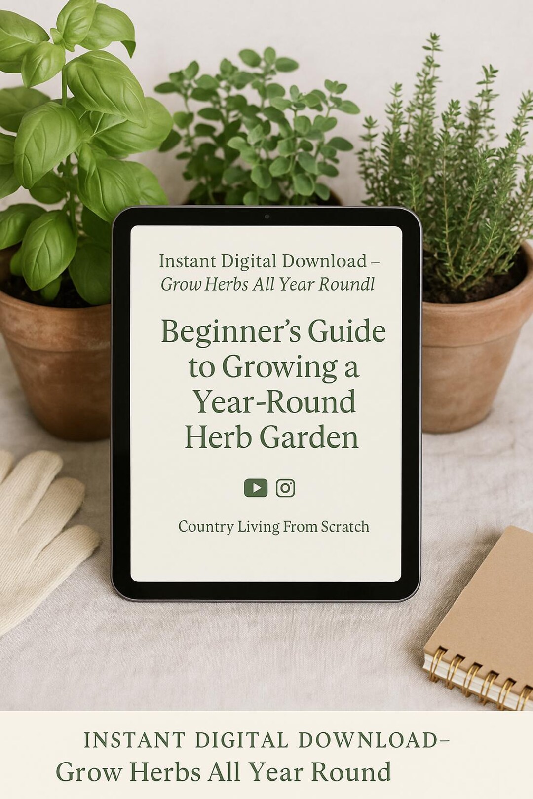 Year-round Herb Garden Guide | Printable Digital Download | Grow Herbs ...