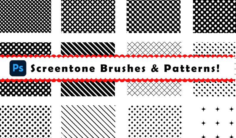 Screentone Brushes & Patterns for Photoshop - Etsy