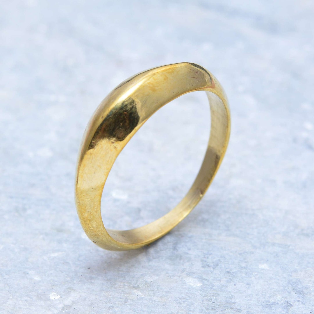 Thin Dome Ring | Dome Ring | Minimalist Ring | Small Gold Ring | Brass ...