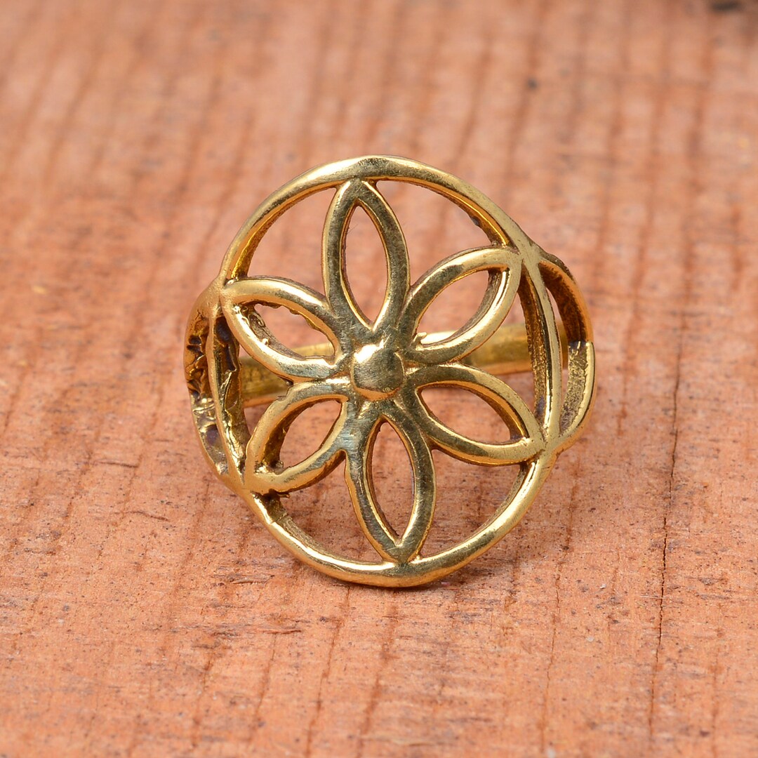 Sacred Geometry Ring, Flower of Life Ring, Seed of Life Ring, Circle of ...