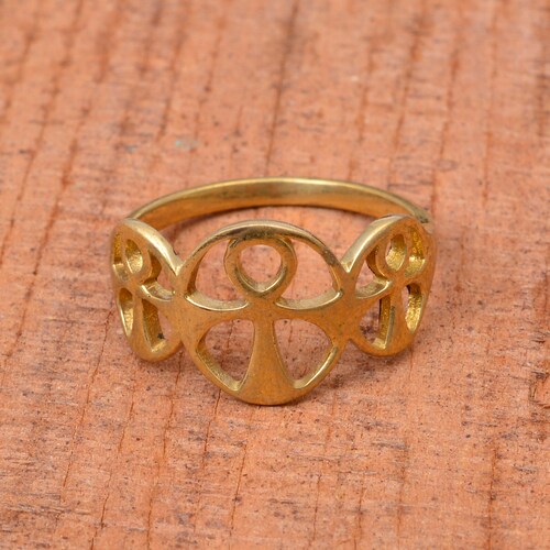Large Ankh Ring // Key of Life Gold Ankh Ring Ancient - Etsy