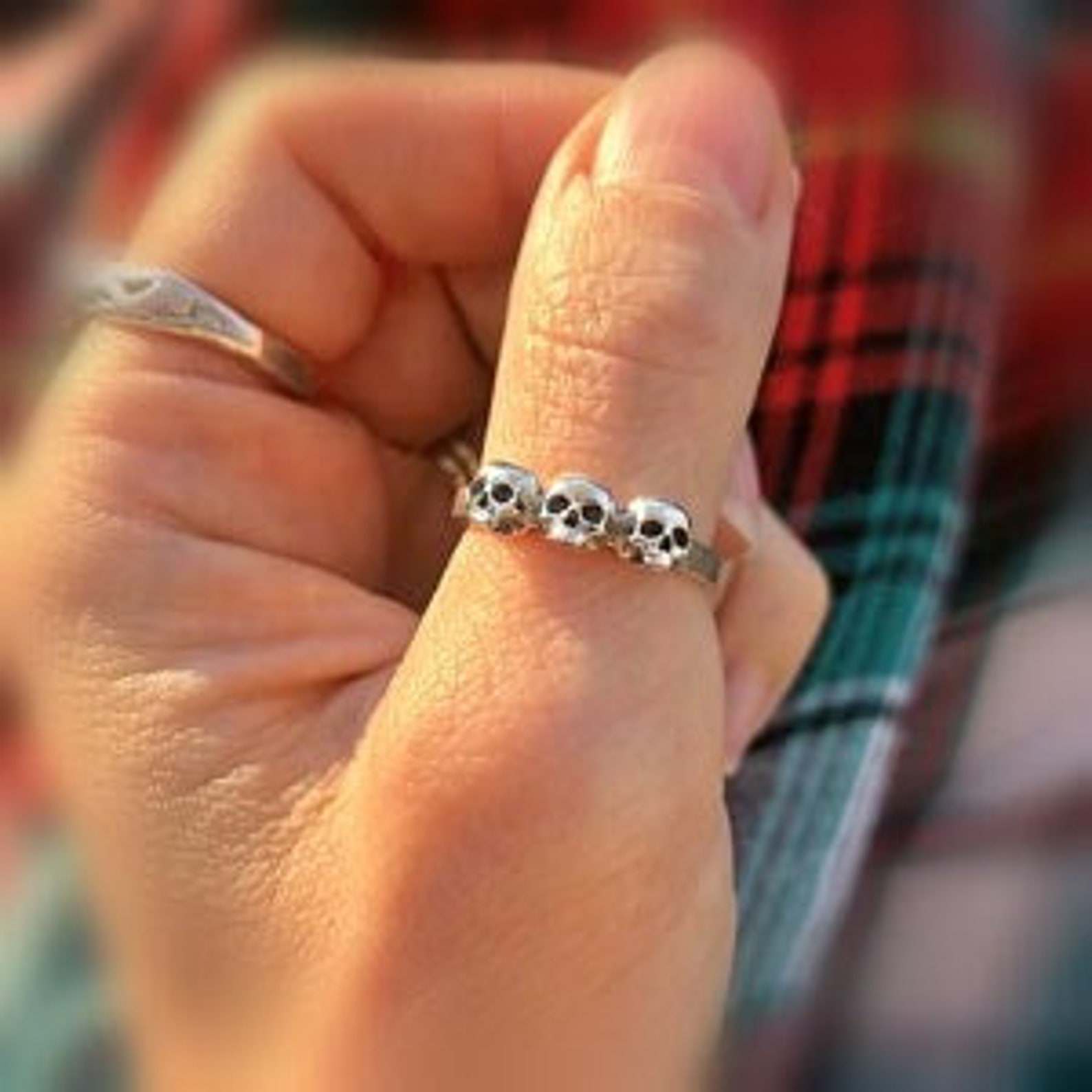 Silver Skull Ring Dainty Skull Ring Silver Skull Stacking Ring - Etsy