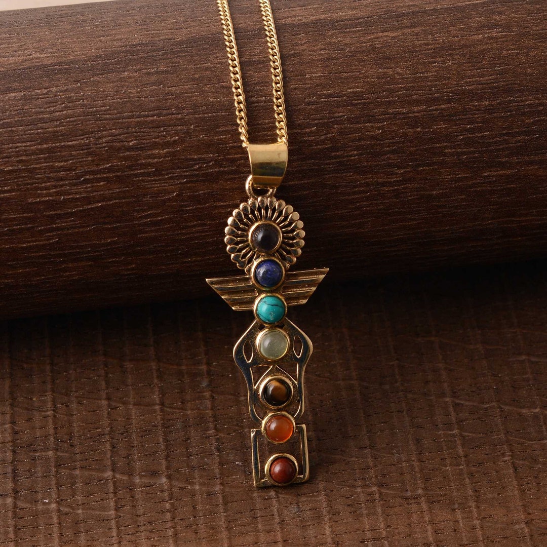 Brass 7 Chakras Pendant, Handmade Pendant,brass Pendant,chakras Pendant ...