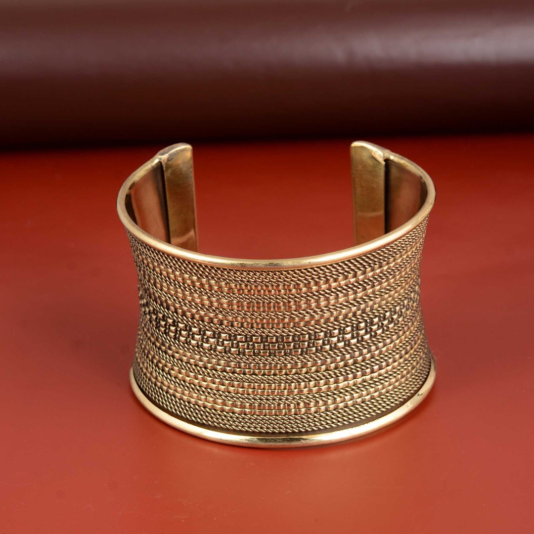 Gold Bracelet, Gold Cuff Bracelet, Cuff Bracelet, Wide Bracelet, Gold ...