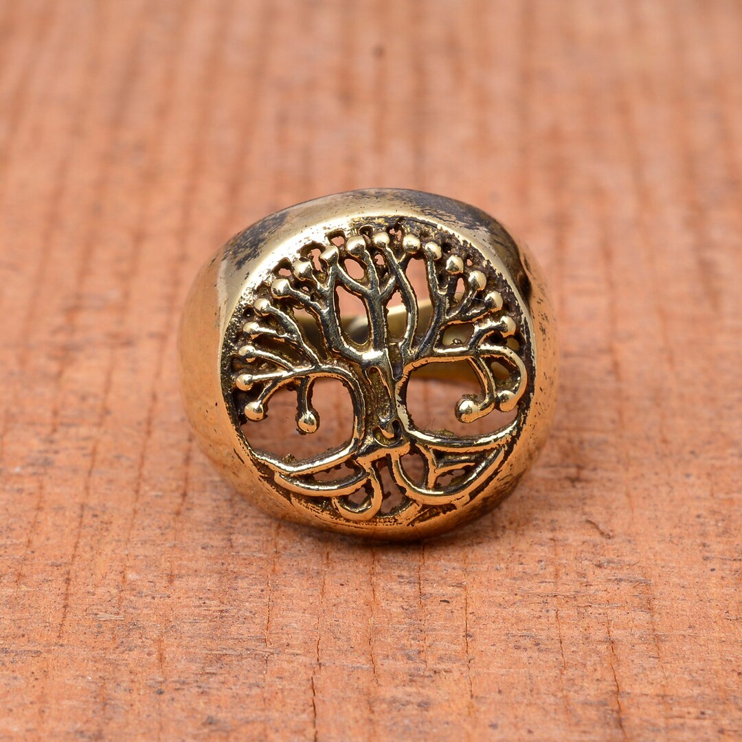 Handmade Brass Tree of Life Ring, Boho Statement Jewelry - Etsy