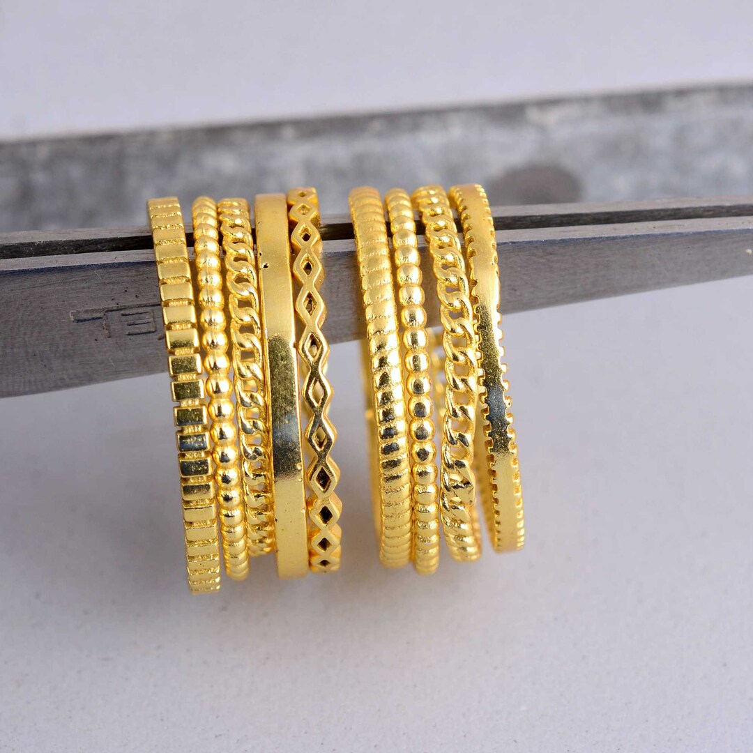 Gold Stacking Rings - Stacking Rings - Stacking Rings Set - Gold Band ...