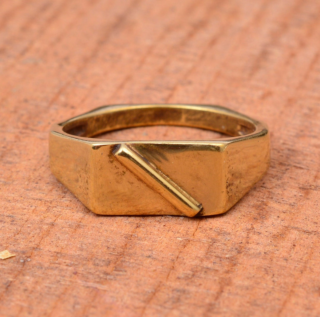 Brass Signet Ring, Rectangular Signet Ring, Women's Signet Ring, Men's ...