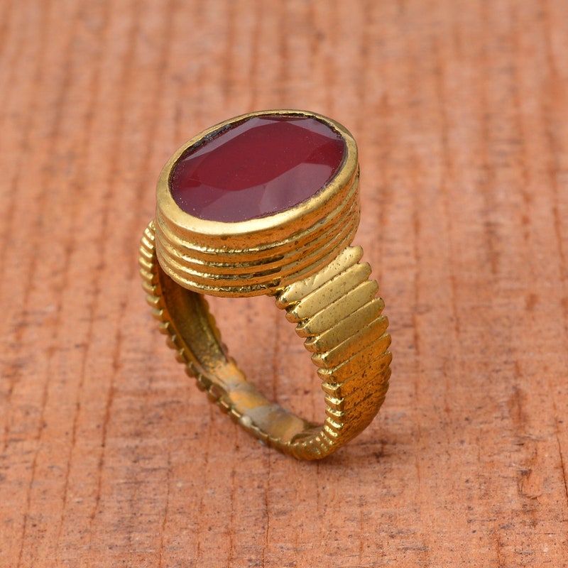 Red Stone Ring - Etsy