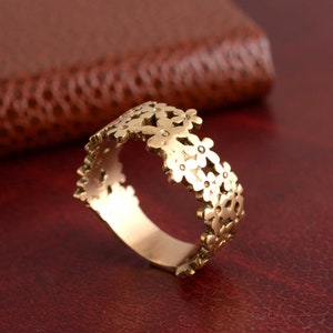Custom Flower Ring, Gift for Women, Floral Ring,18k Ring, Flower ...