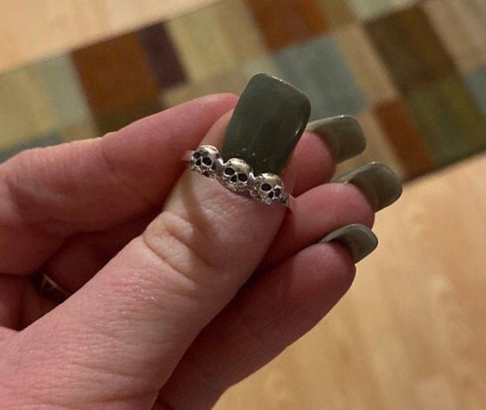 Silver Skull Ring Dainty Skull Ring Silver Skull Stacking Ring - Etsy