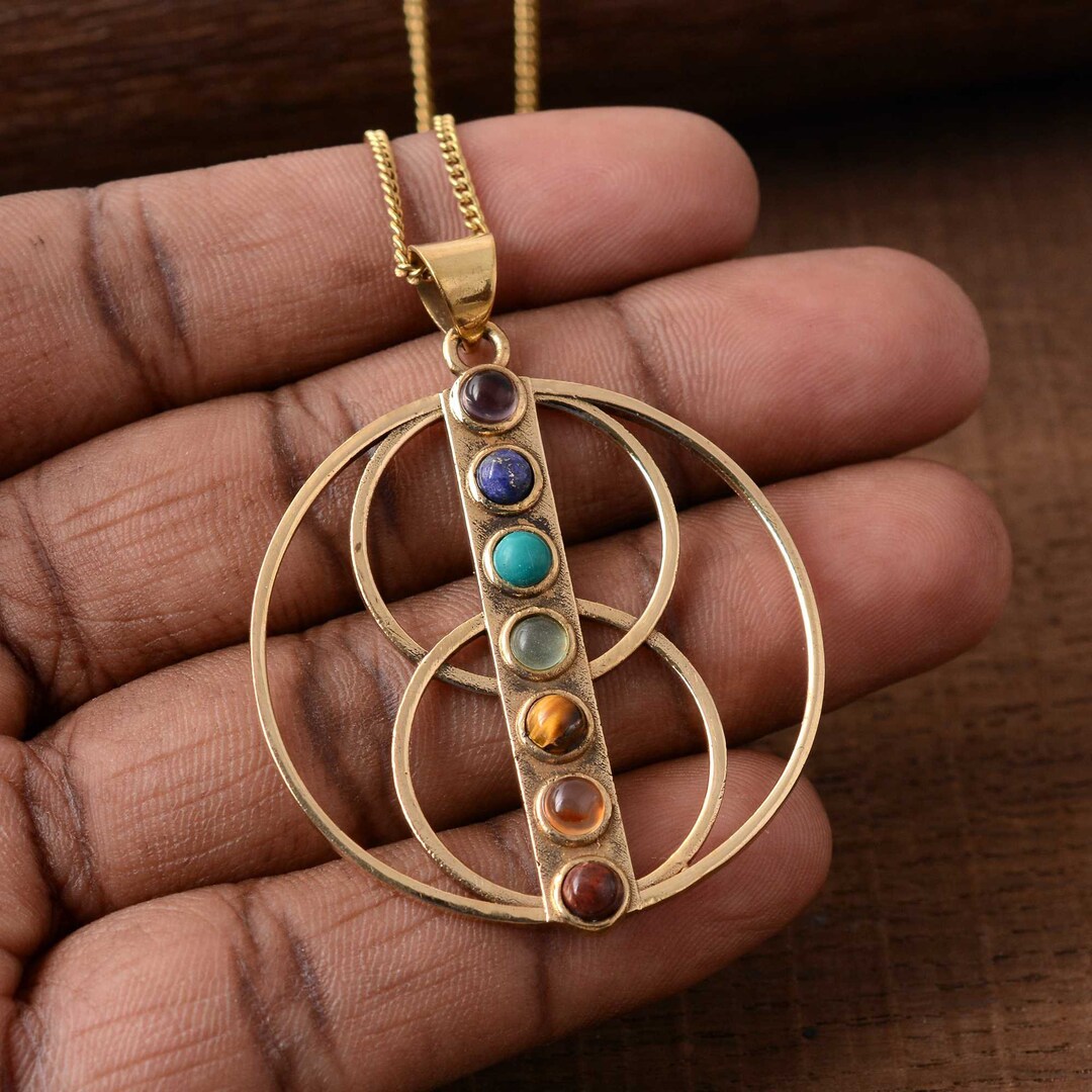 Brass 7 Chakras Pendant, Handmade Pendant,brass Pendant,chakras Pendant ...