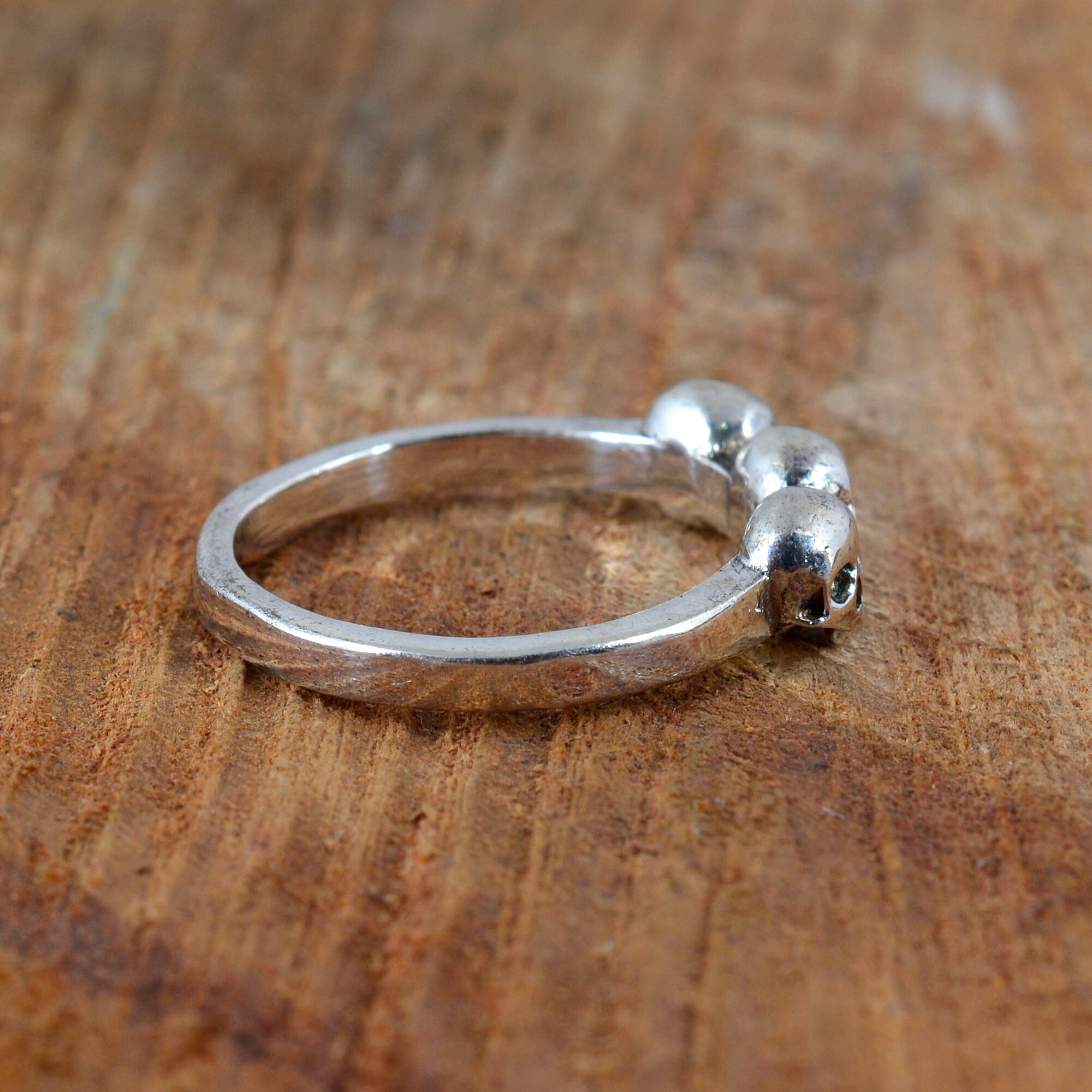 Silver Skull Ring Dainty Skull Ring Silver Skull Stacking Ring - Etsy