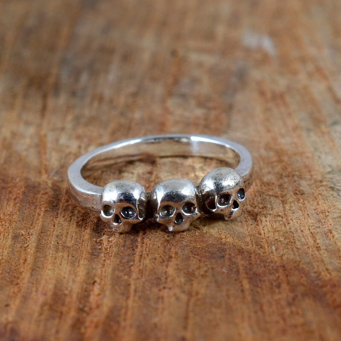 Silver Skull Ring Dainty Skull Ring Silver Skull Stacking Ring - Etsy