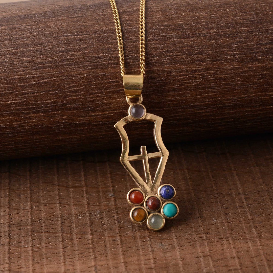Brass 7 Chakras Pendant, Handmade Pendant,brass Pendant,chakras Pendant ...