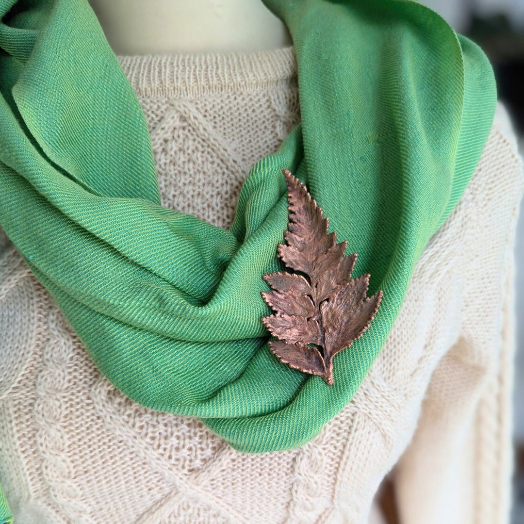 Copper Fern Brooch: Botanical Lapel Pin - Etsy