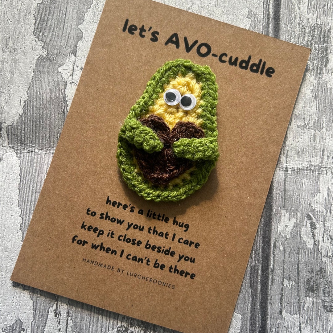 Avocado Avo-cuddle Hug Pet Crochet Handmade Mental Health Fidget ...