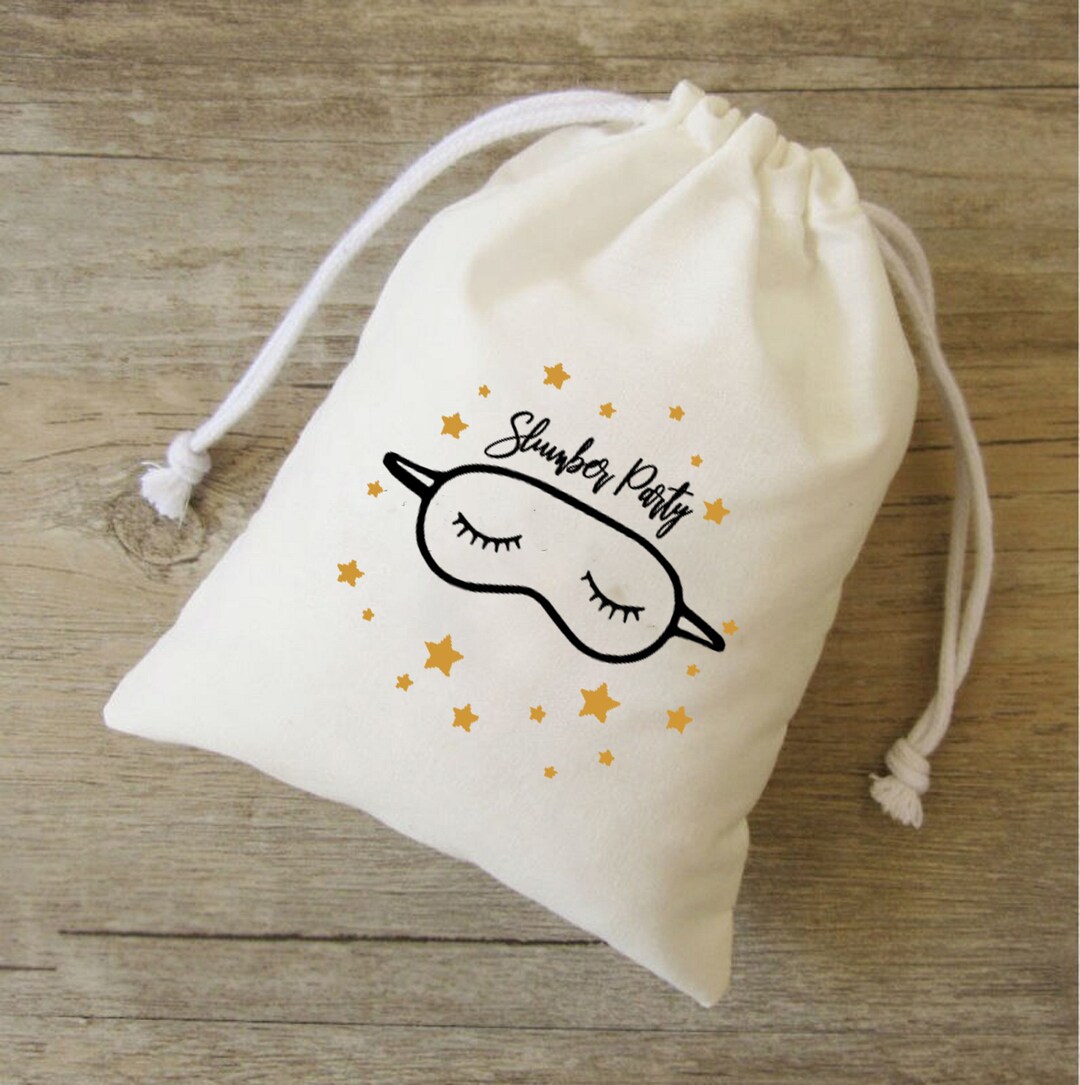Slumber Party Favor Bag: Muslin Cotton Sleepover Bag - Etsy UK