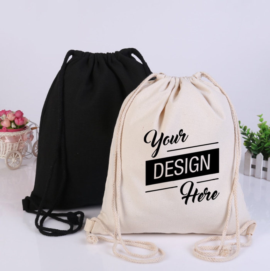 Custom Cotton Drawstring Bag: Personalized Muslin Favor Pouch - Etsy