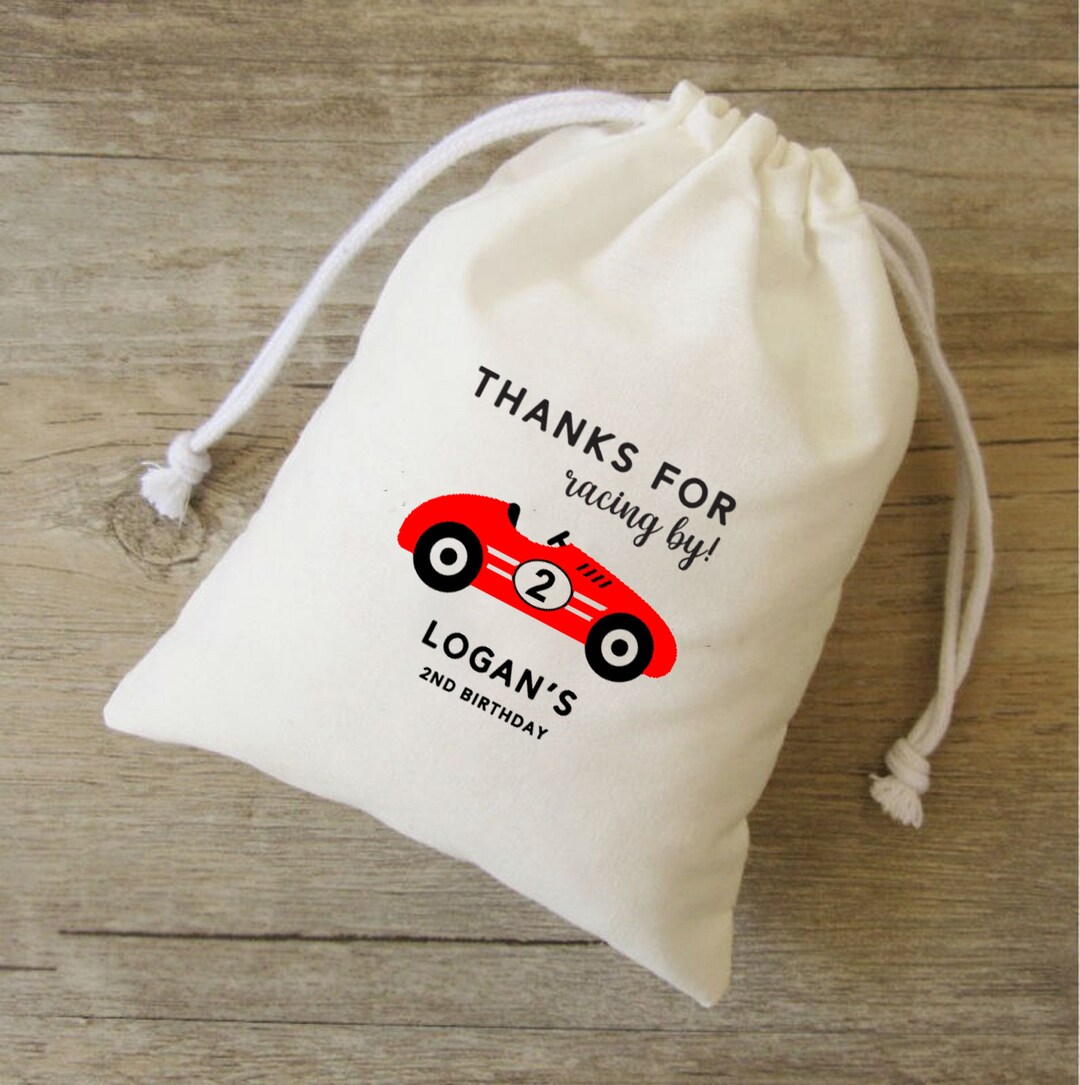Race Car Birthday Bag - Kids Birthday Favors -customized Goodie Bag ...