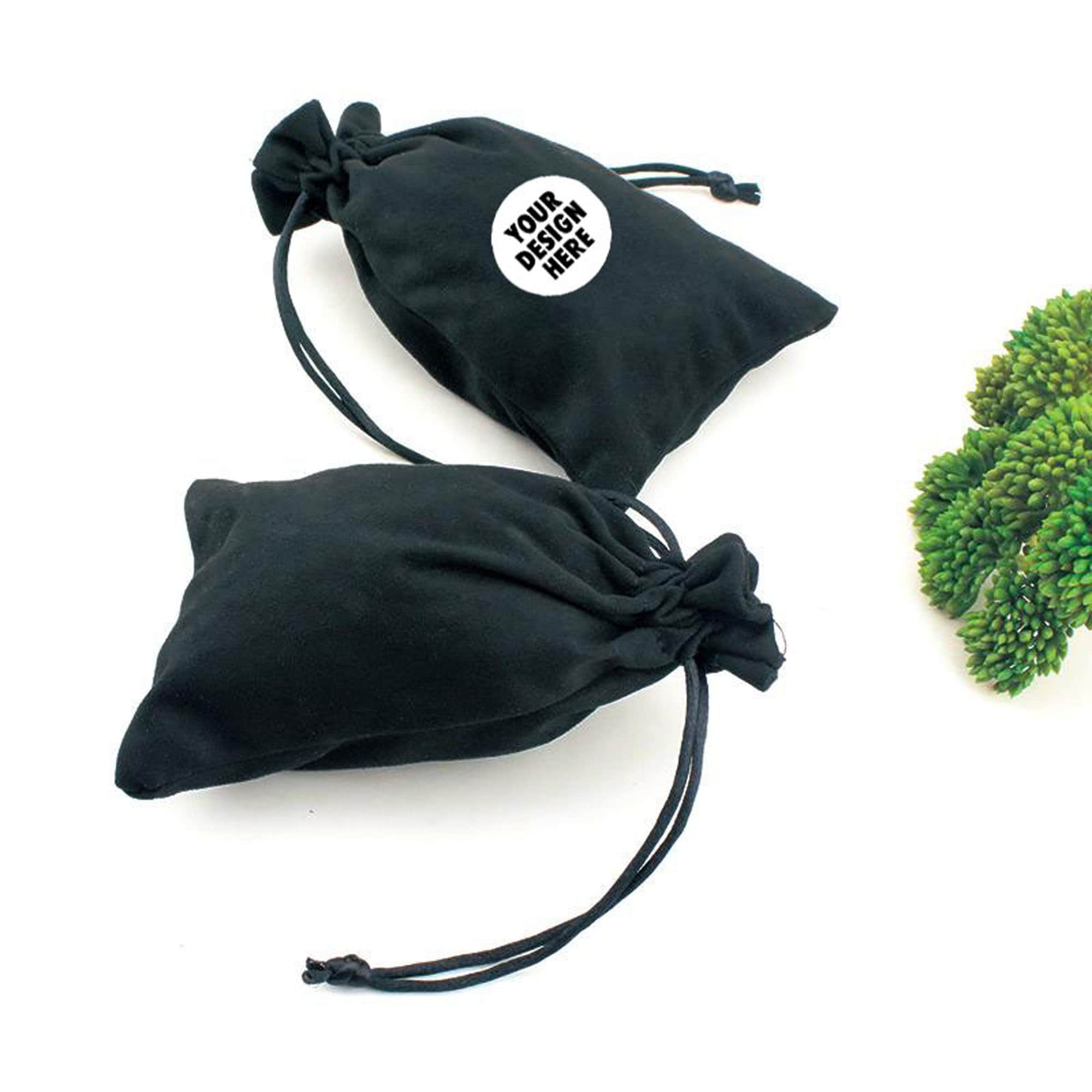 Custom Logo Black Velvet Drawstring Bag: Jewelry Gift Pouch - Etsy