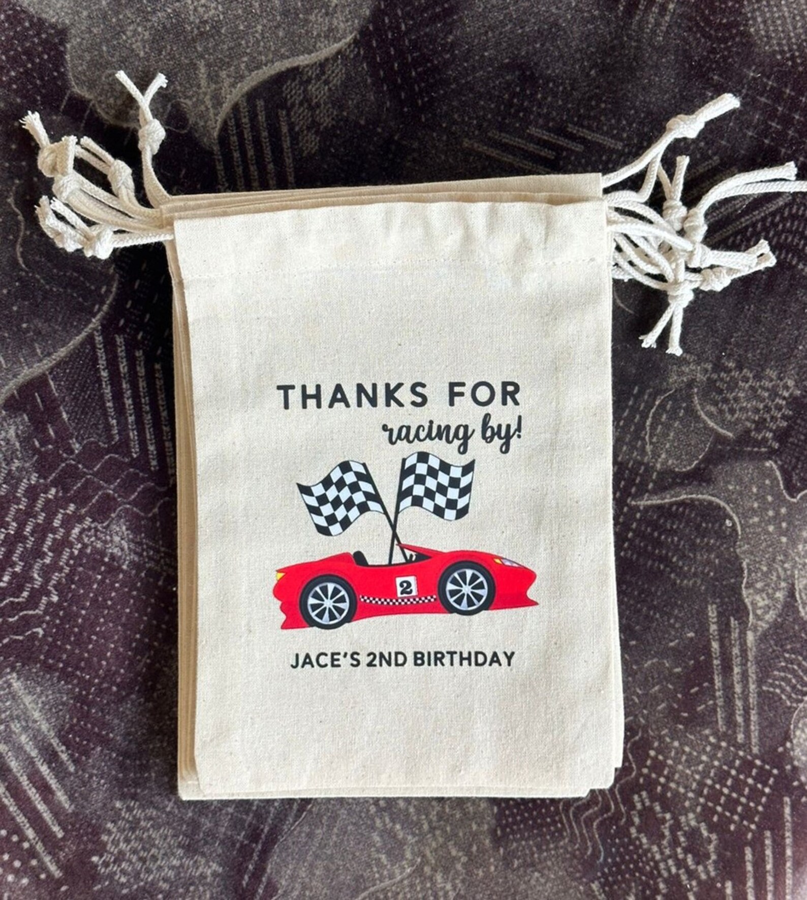 Race Car Birthday Bag - Kids Birthday Favors -customized Goodie Bag ...