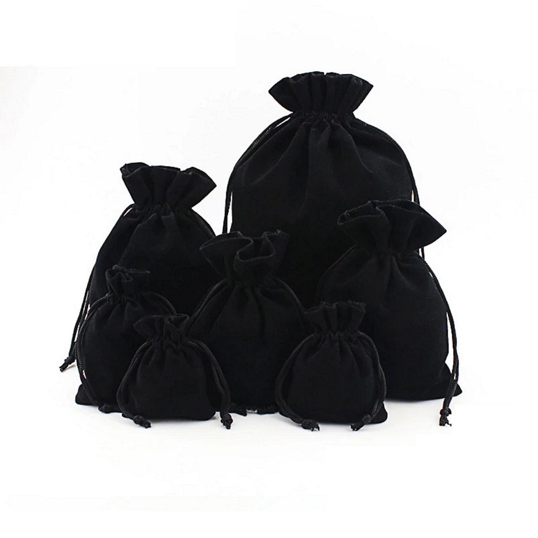 Black Velvet Drawstring Pouch: Jewelry Gift Bag (3x5 In) - Etsy