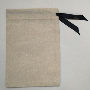 Natural Organic Cotton Drawstring Bag With Grosgrain Satin - Etsy