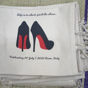 Personalized Cotton Drawstring Shoe Bags: Bridal Party Gifts - Etsy