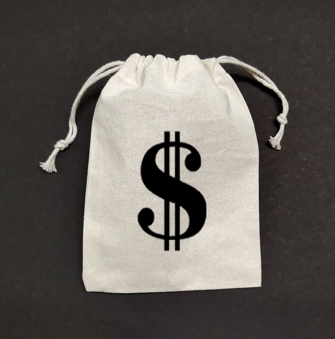Dollar Sign Money Bag Favor Gift Bag. Cotton Drawstring Bag - Etsy
