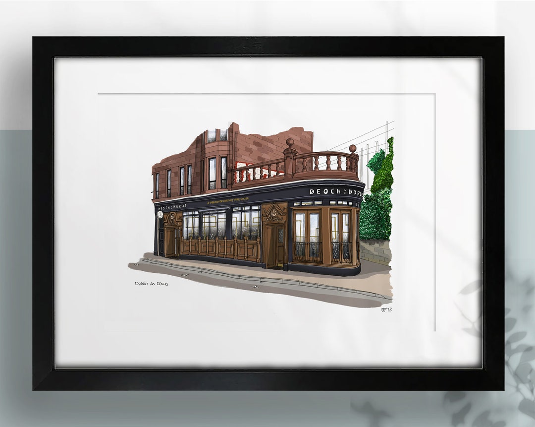 Deoch an Dorus , Glasgow Pubs, A4 Colour Print, Optional Frame. Glasgow ...