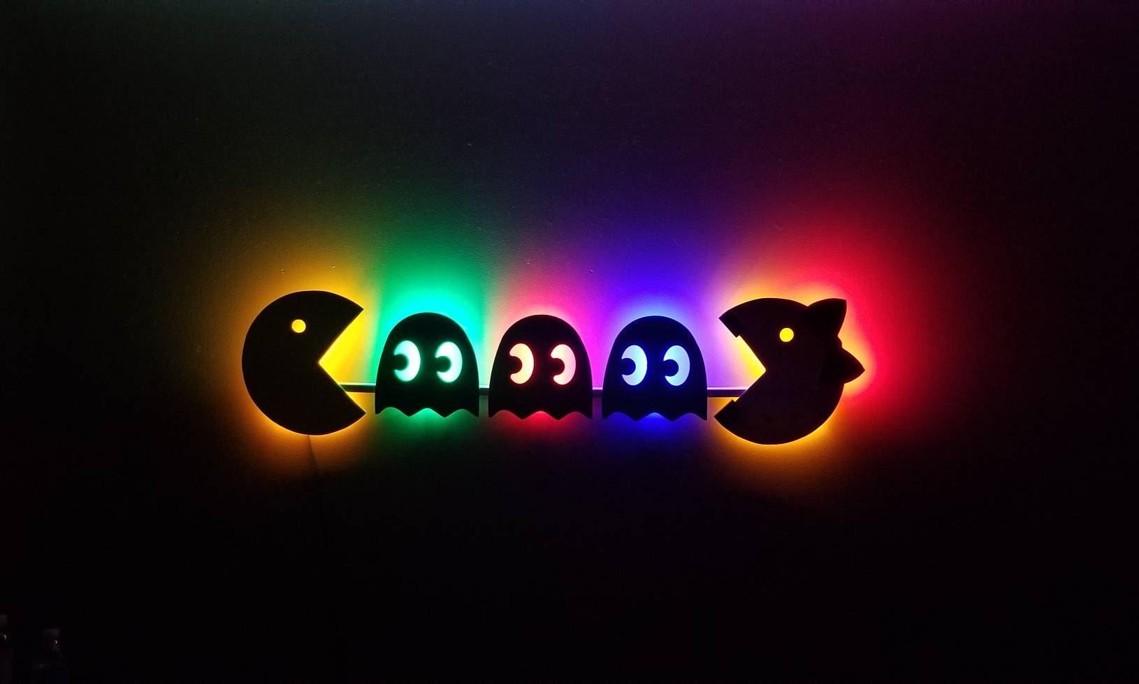 Super Sized Arcade Pac Man and Ms Pac Man LED sign Game room | Etsy