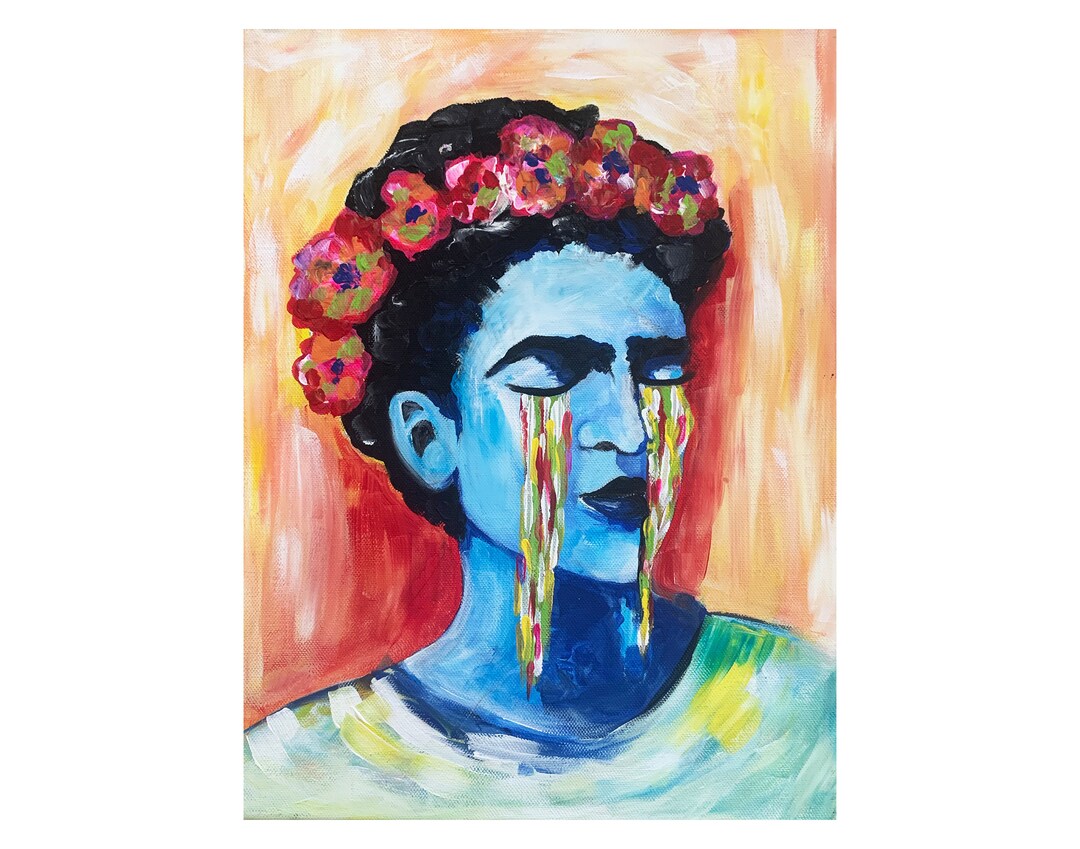 Crying Frida Kahlo Acrylic Painting - Etsy